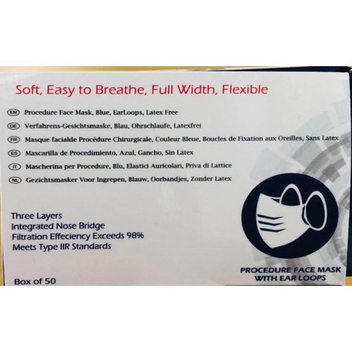 Omnitex Type IIR / Type 2R Surgical Face mask with Ear Loops - 60x Pack ...