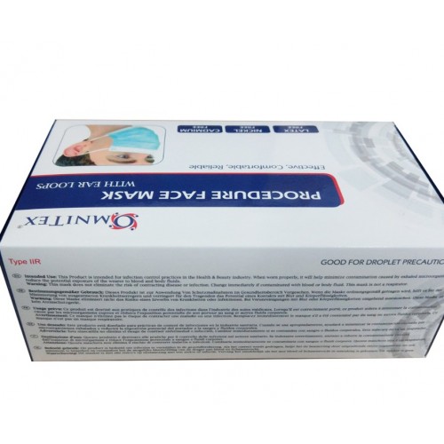 Omnitex Type IIR / Type 2R Surgical Face mask with Ear Loops - 60x Pack ...
